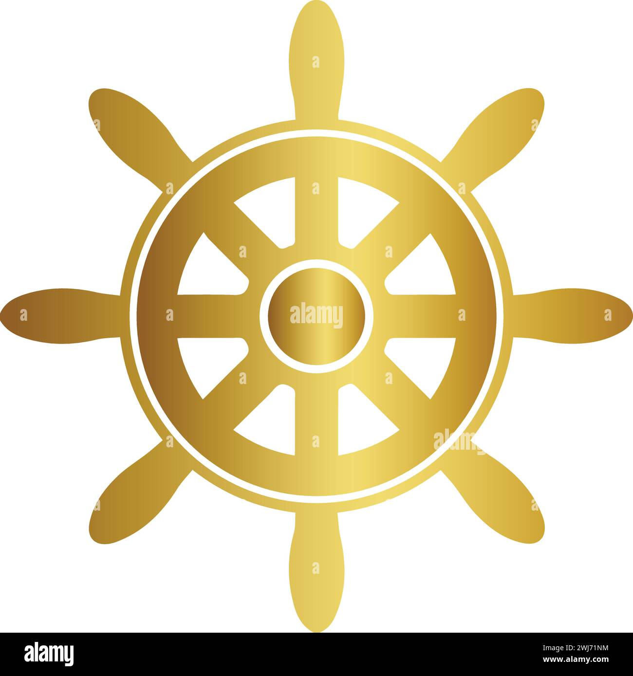 golden ship wheel silhouette Stock Vector Image & Art - Alamy