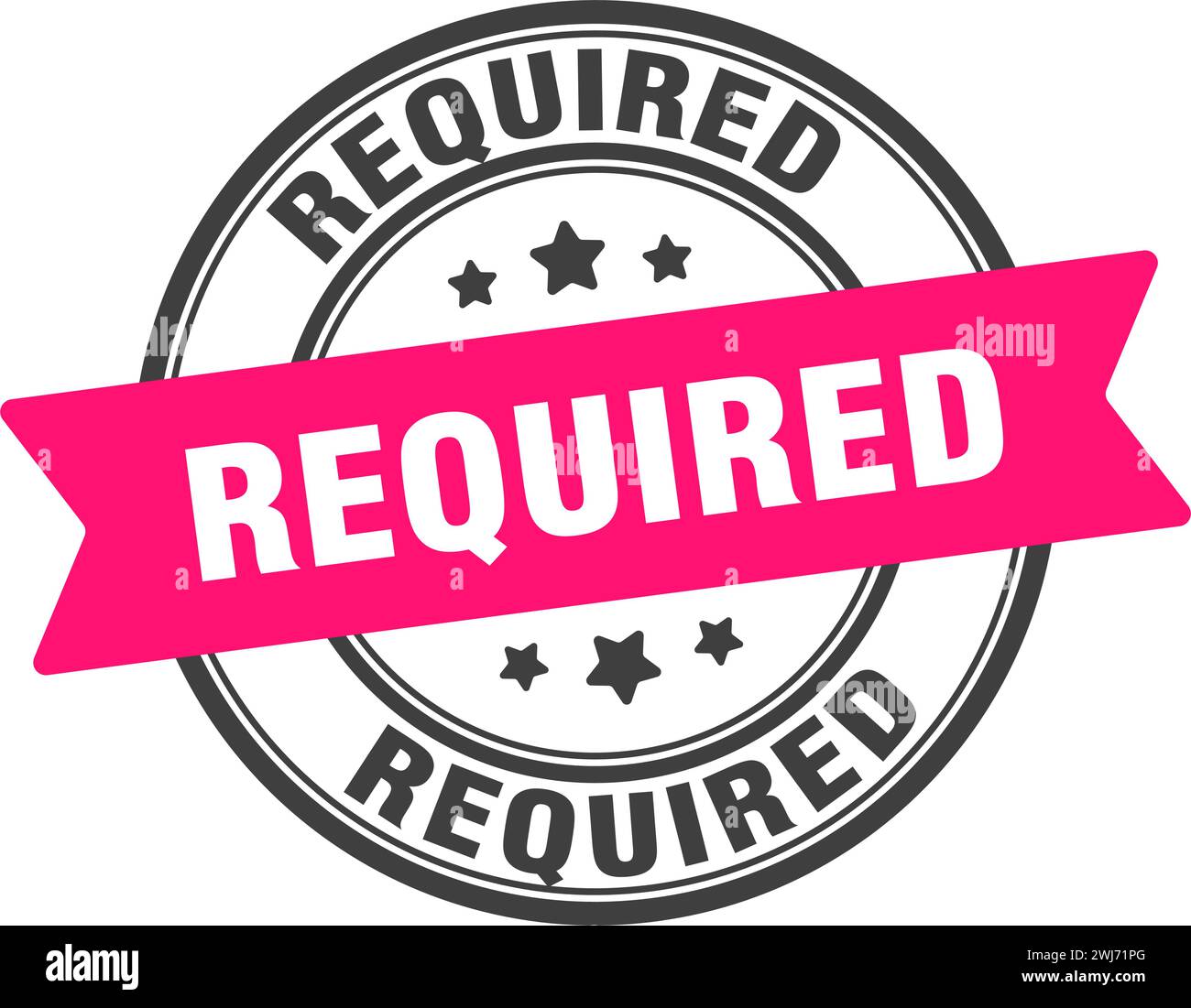 required stamp. required round sign. label on transparent background ...