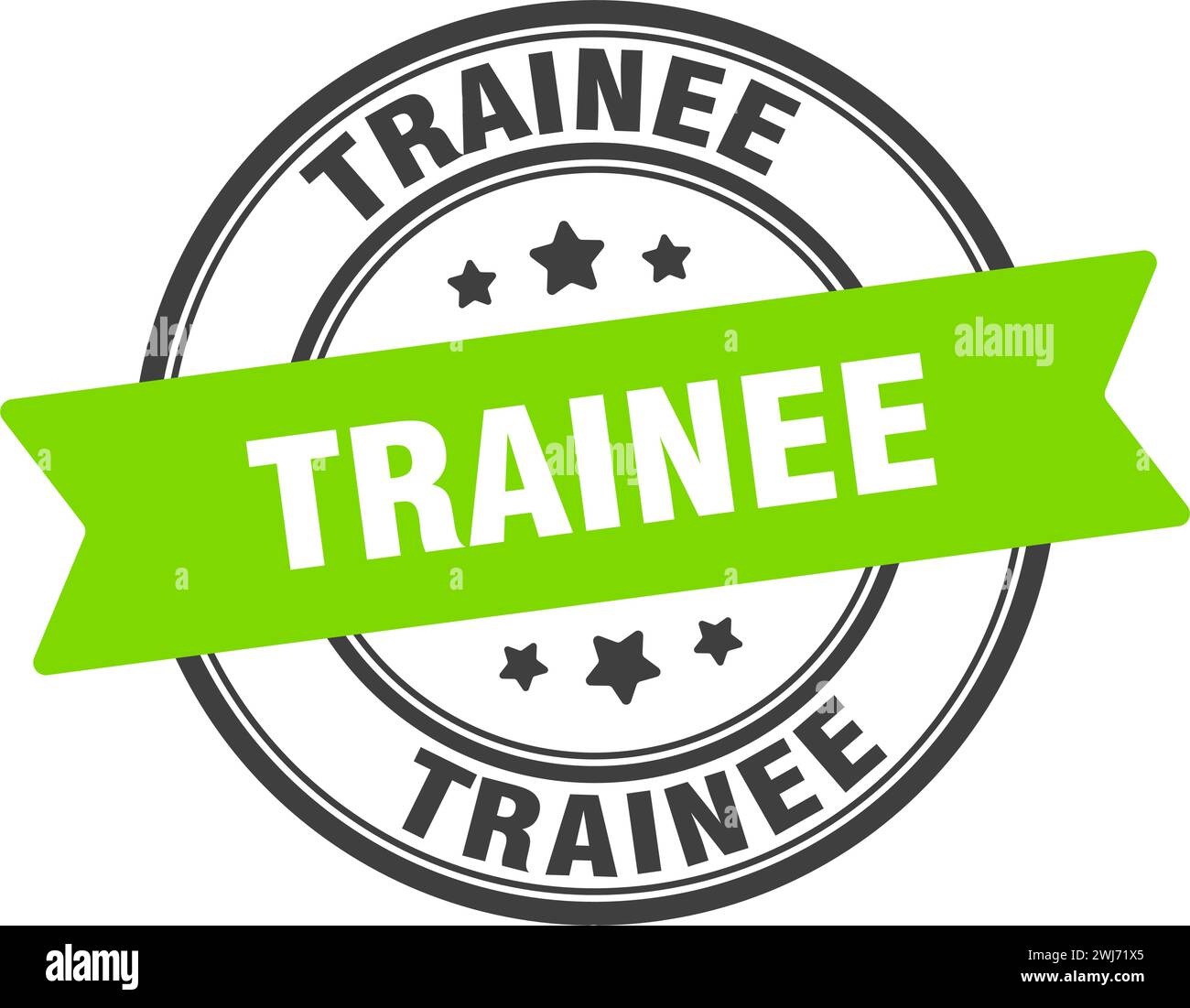 trainee stamp. trainee round sign. label on transparent background ...