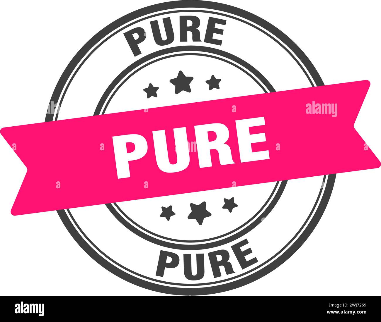 pure stamp. pure round sign. label on transparent background Stock ...