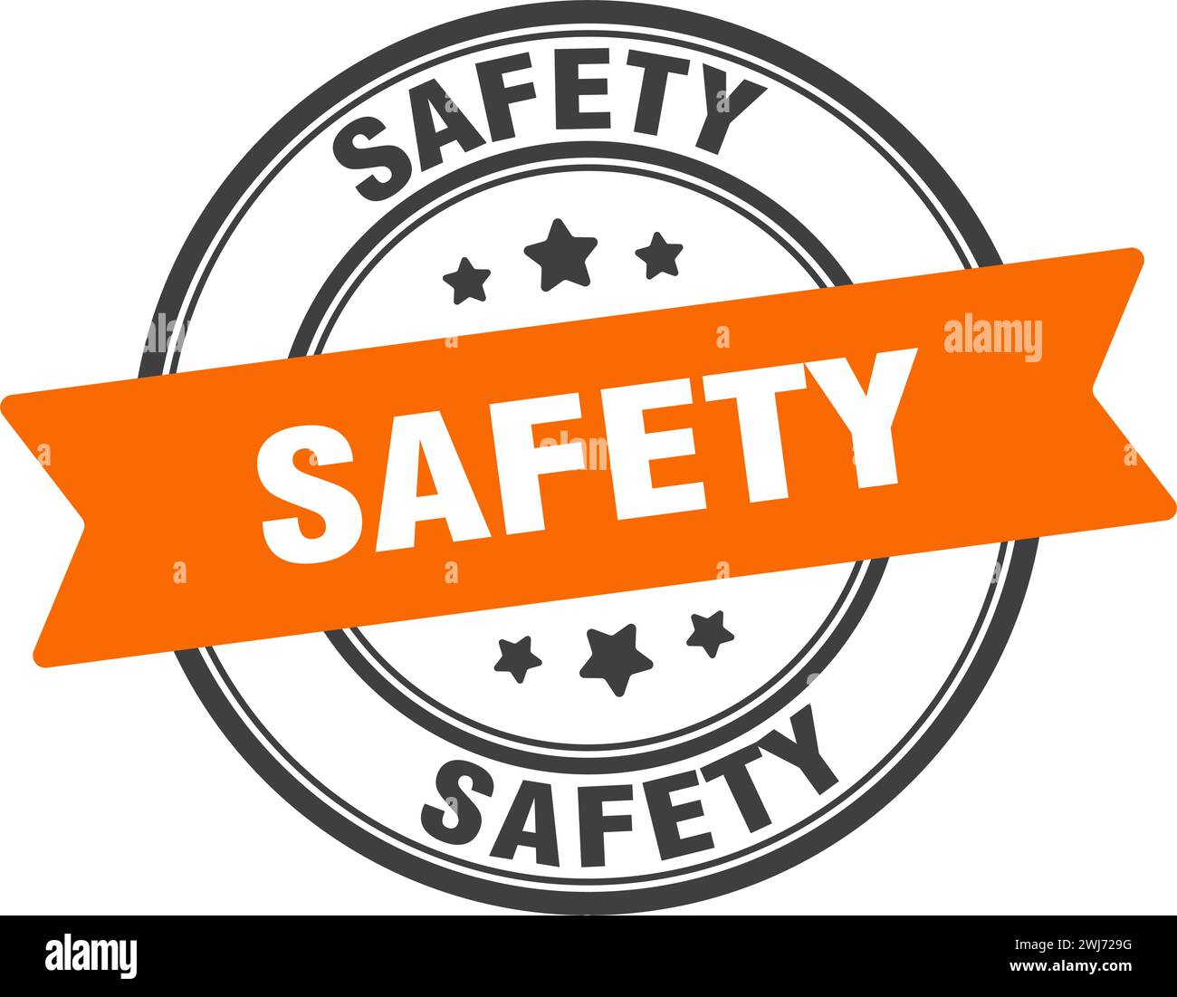 safety stamp. safety round sign. label on transparent background Stock ...