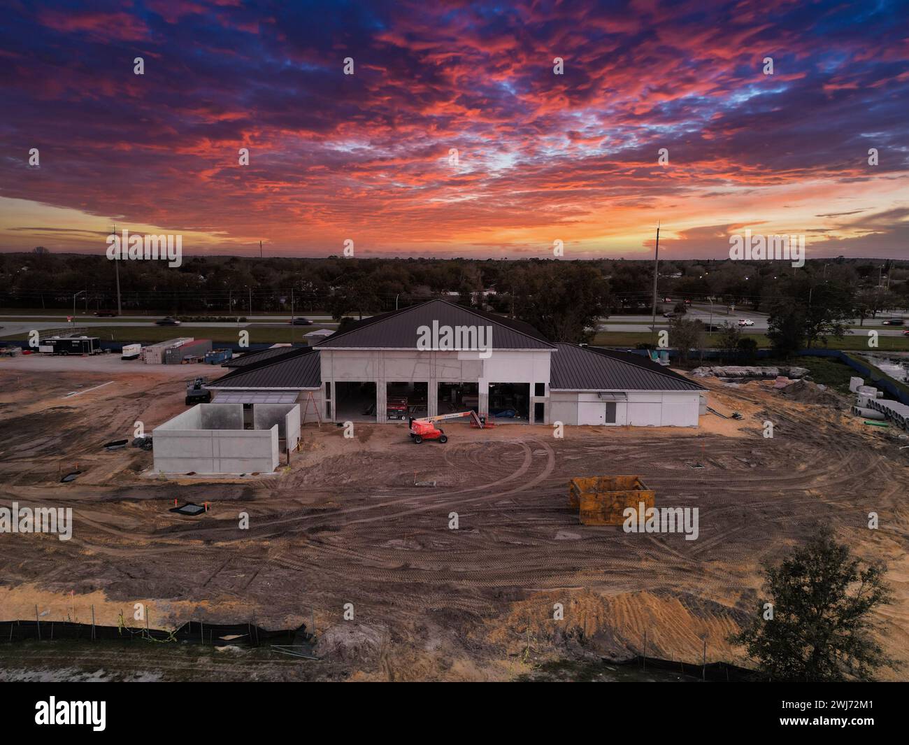 An Aerial View of Poinciana FL New Fire Station 85. Located on Cypress ...