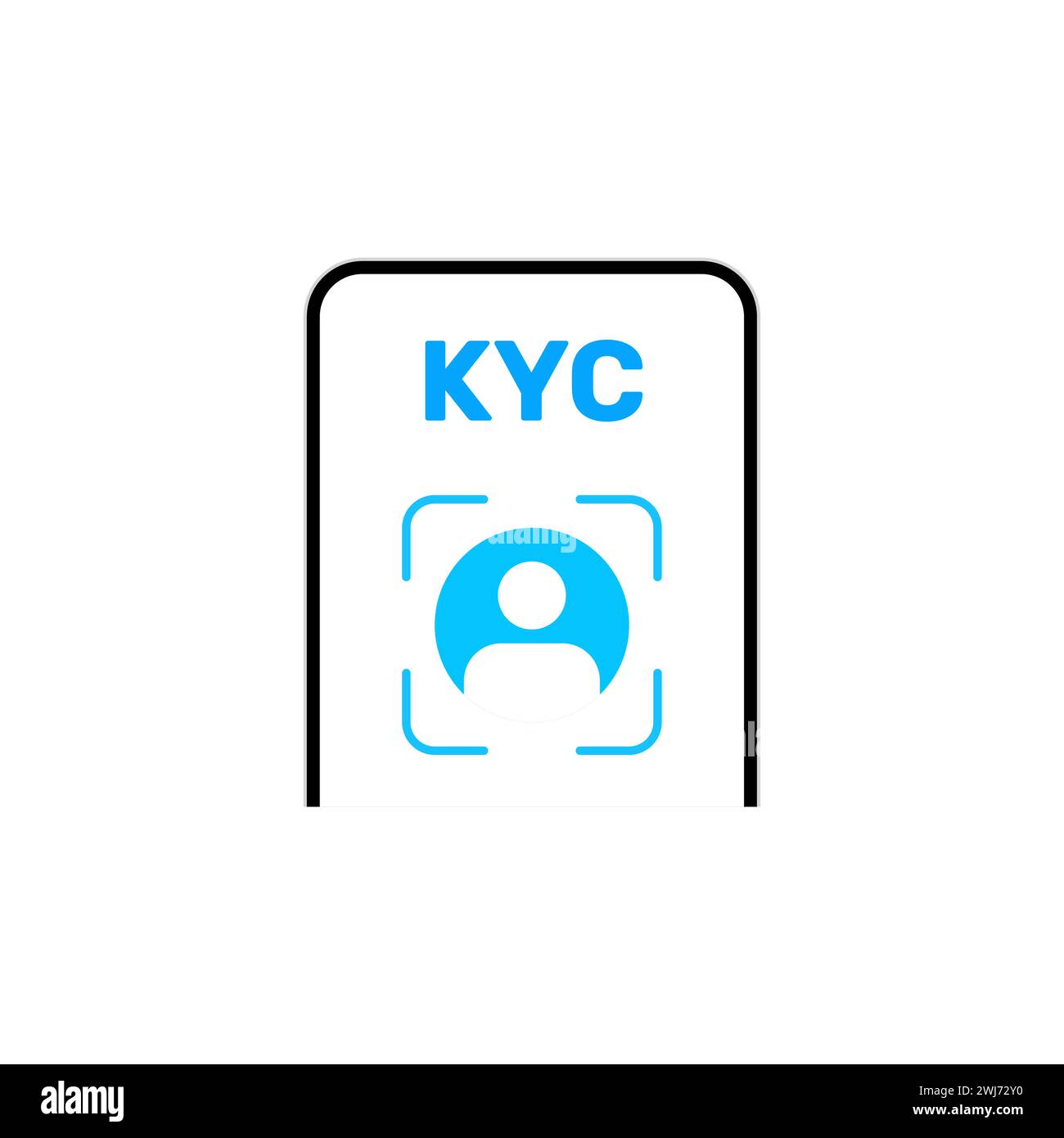 Smartphone KYC verification interface. Secure KYC technology safe user ...