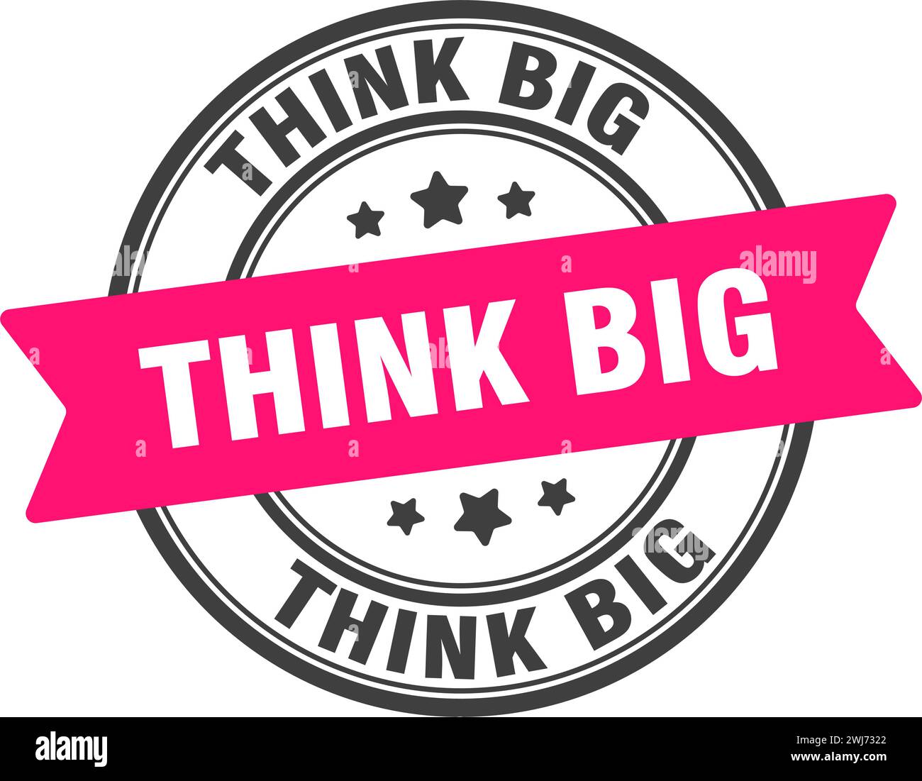 think big stamp. think big round sign. label on transparent background ...