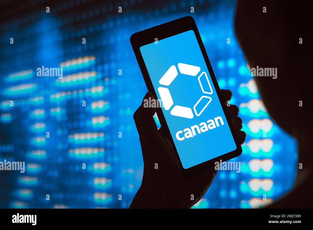 In this photo illustration, the Canaan Inc. logo is displayed on a ...