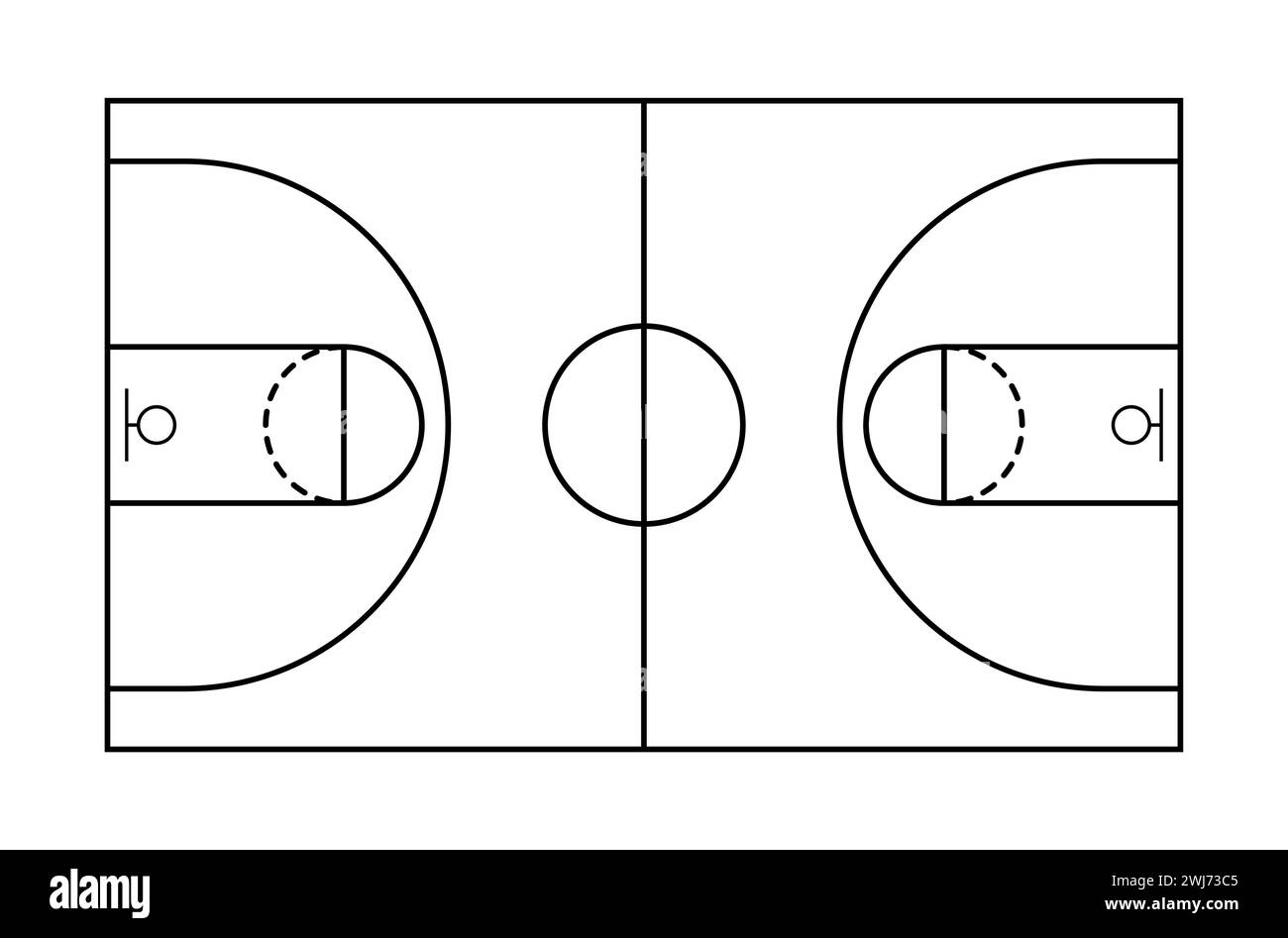 Basketball Court Flat Vector line Icon. Basket ball field playground ...