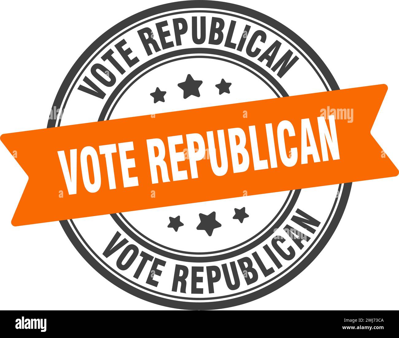 vote republican stamp. vote republican round sign. label on transparent ...