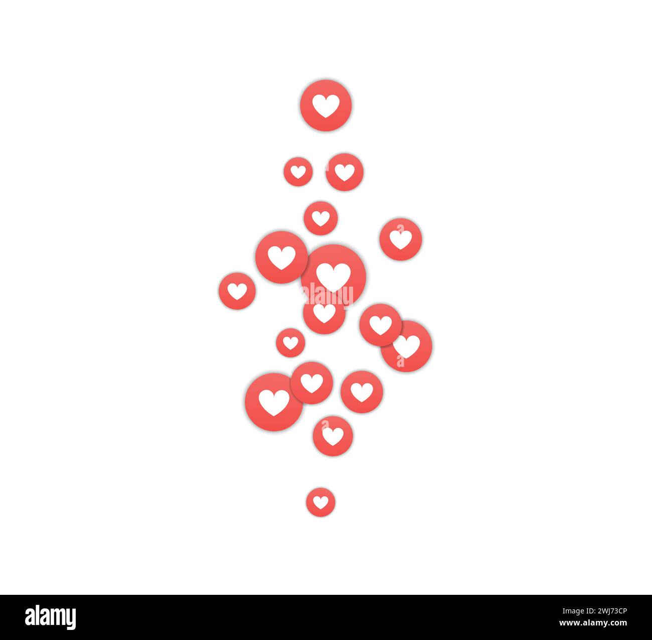 Flying like icon set social media. 3d reaction emoji network like ...