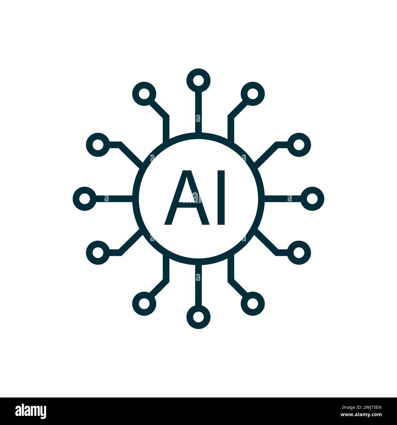 Artificial intelligence AI processor chip vector icon. Processor ... Artificial intelligence AI processor chip vector icon. Processor ...