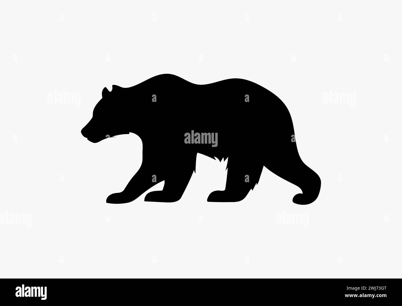 Bear black vector grizzly logo icon. Bear flat silhouette mountain ...