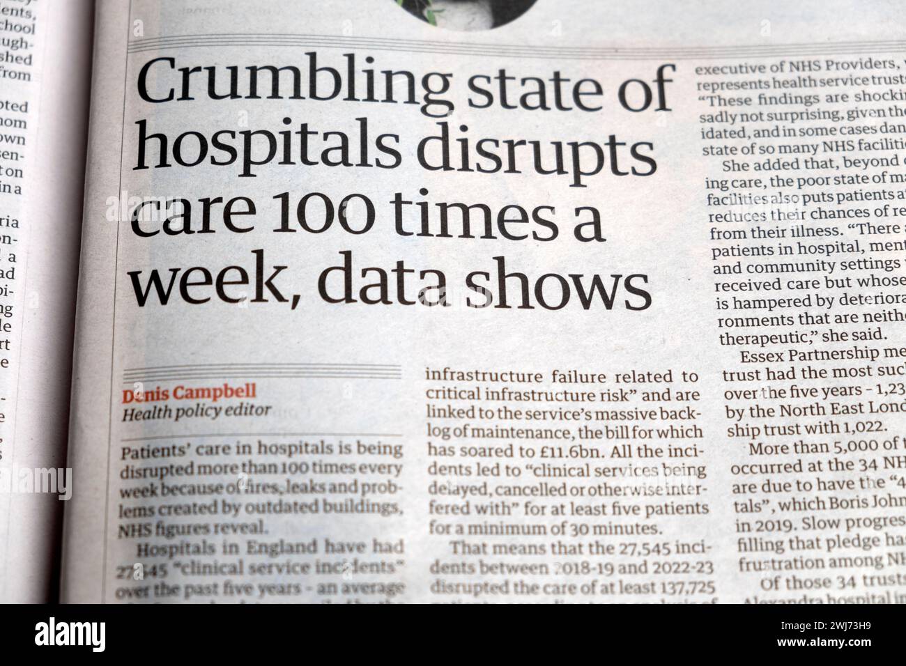 Crumbling State Of Hospitals Disrupts Care 200 Times A Week Data