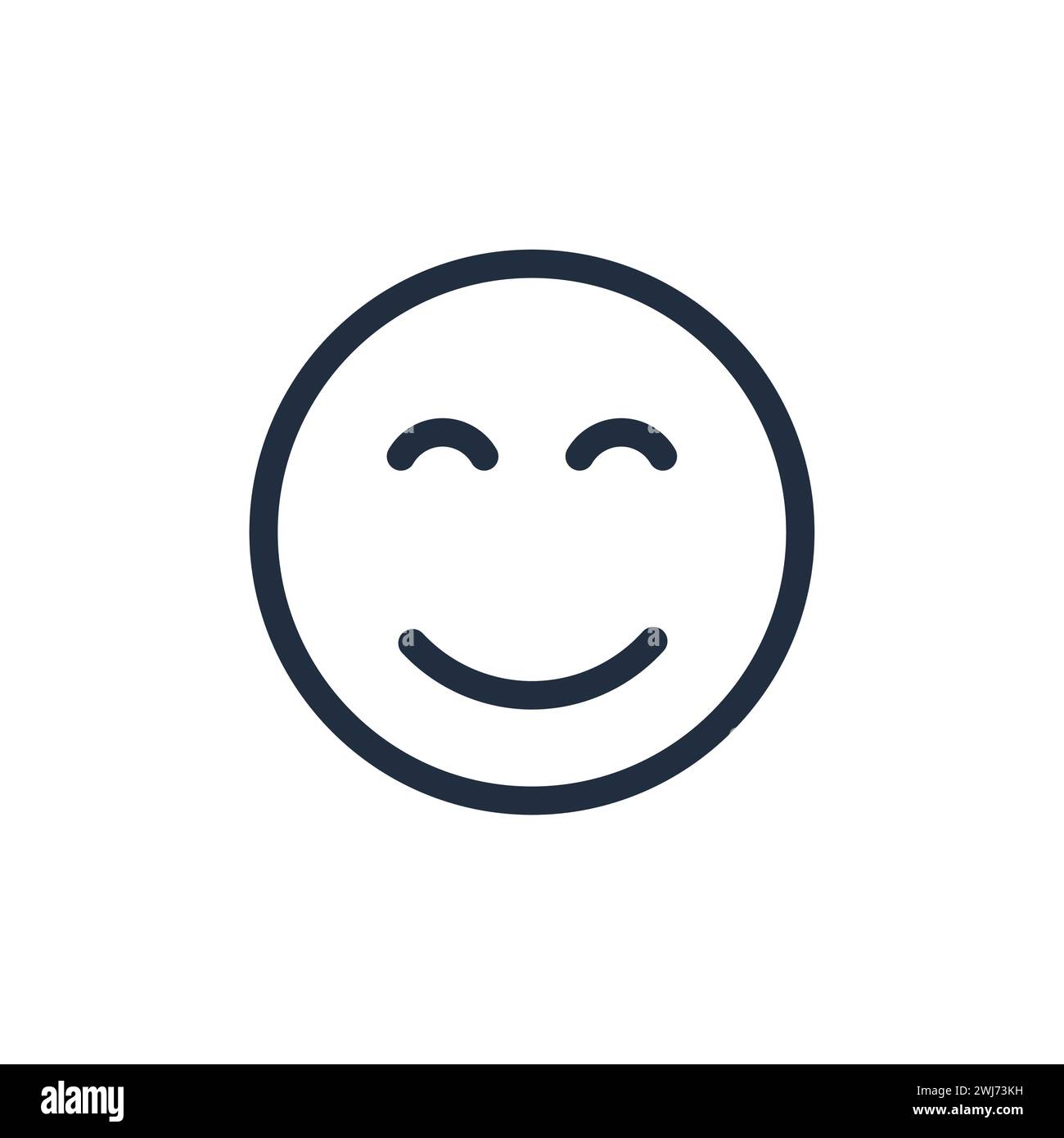 Happy emoji smiley line icon. Vector happy client expression outline ...