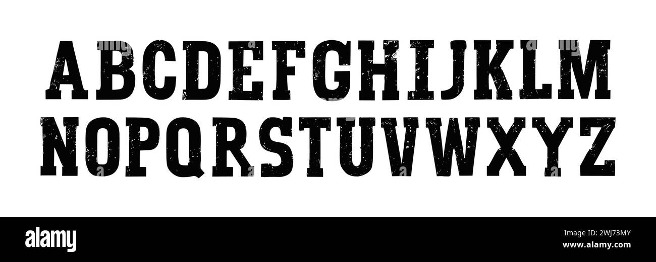 Grunge brush font alphabet paint black texture. Typography distress ...