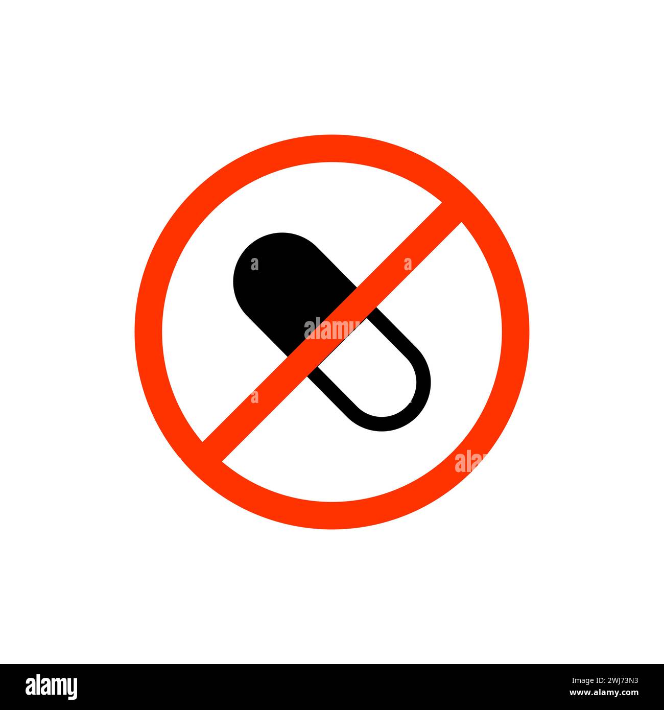 Medicine pills warning icon. Medicament forbidden sign treatment ban ...