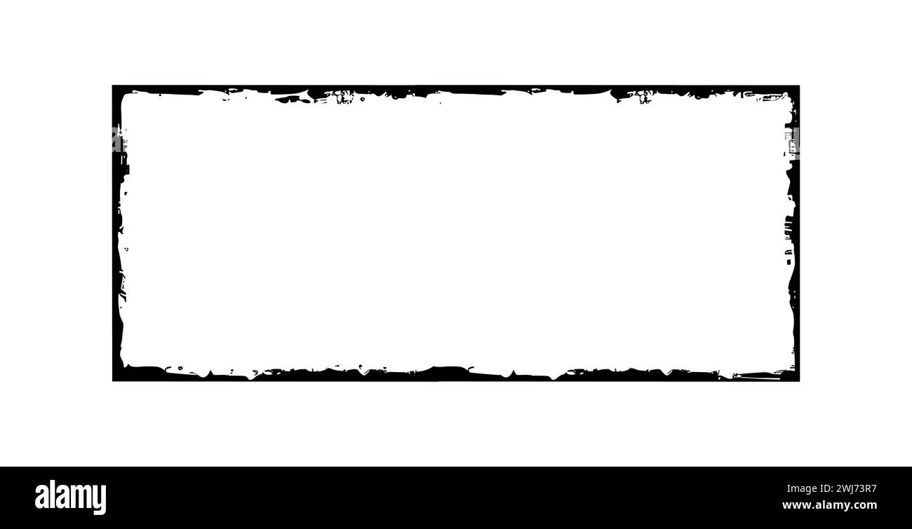 Grunge frame brush square border vector stroke paint. Texture black ...