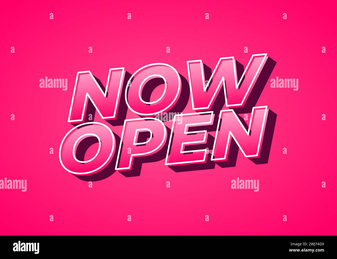 Now open. Text effect design in 3d look with eye catching colors Stock ...