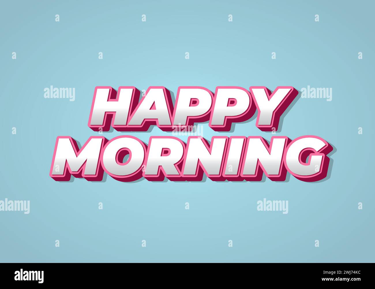 Happy morning. Text effect design in 3D look. Eye catching color Stock ...