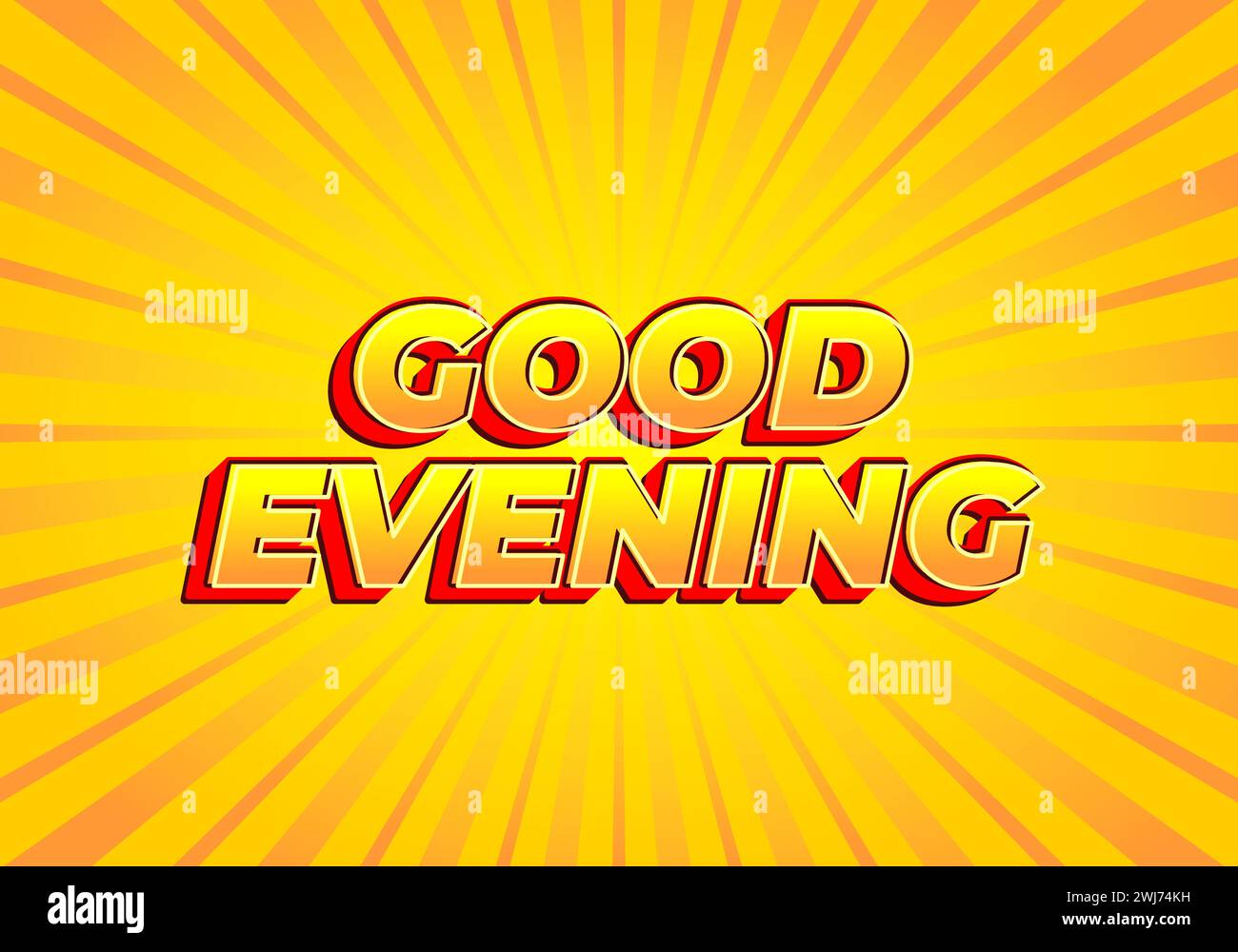 Good evening. Text effect design in 3D style with eye catching color ...