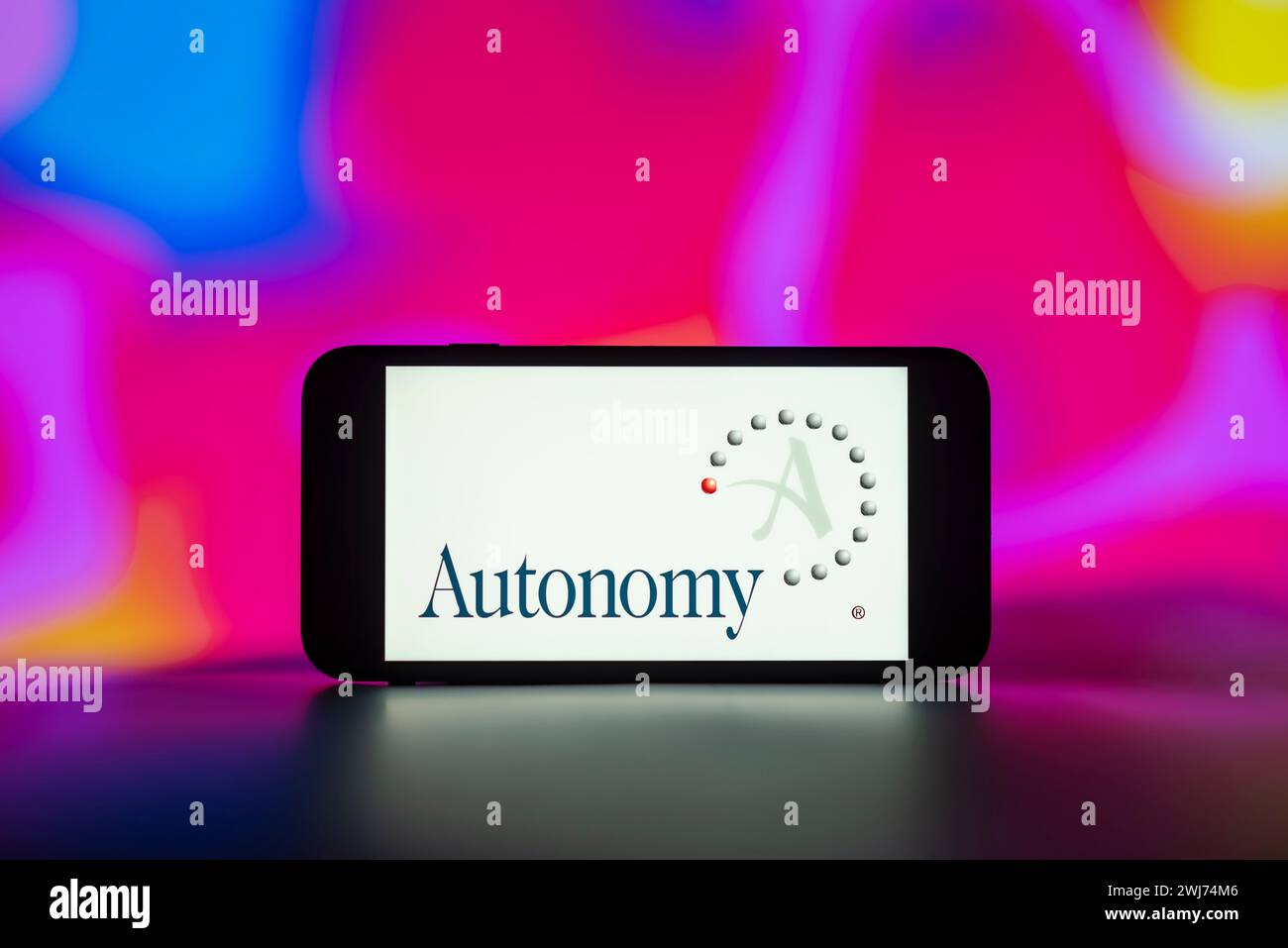 In this photo illustration, an Autonomy logo is seen displayed on a ...