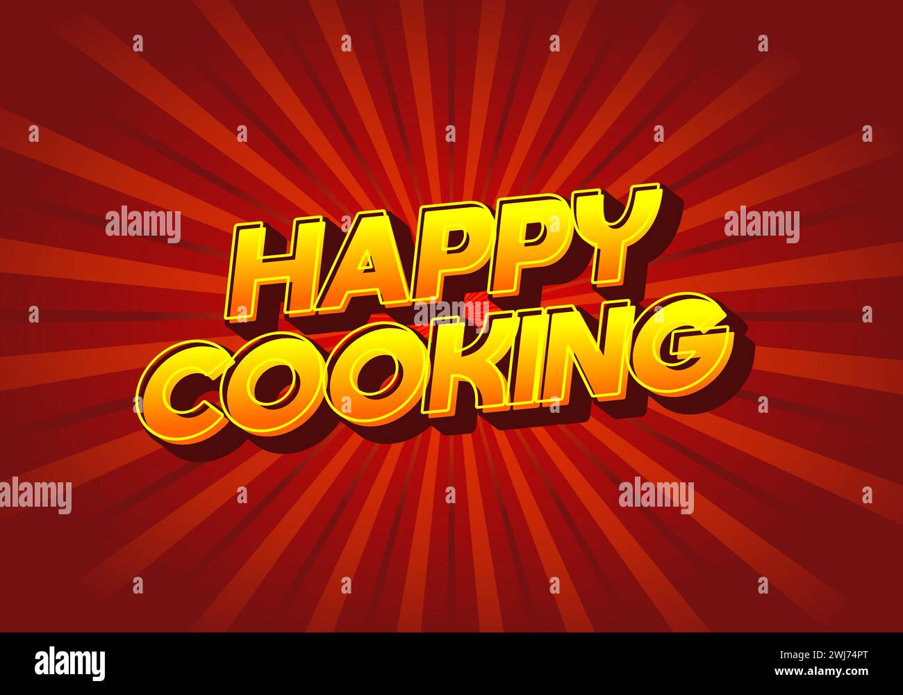 Happy cooking. Text effect design in 3D look. Eye catching color Stock ...