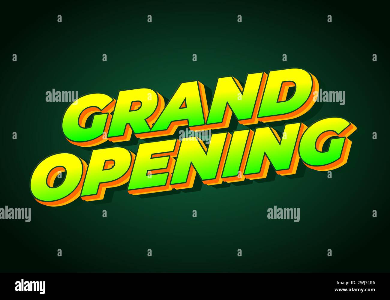 Grand opening. Text effect design in 3D look with eye catching colors ...