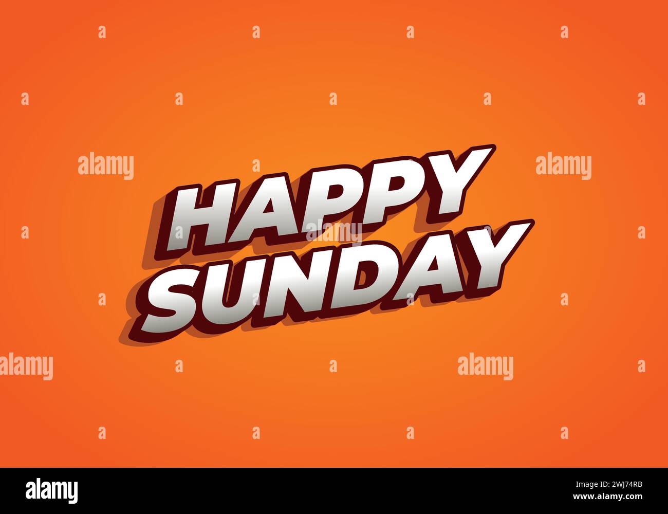 Happy sunday. Text effect design in 3D effect with eye catching color ...