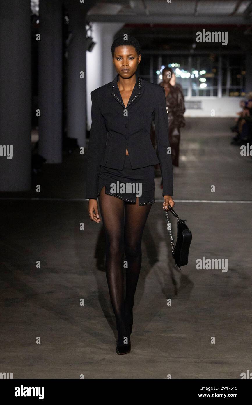 Model Victoria Fawole walks on the runway at the Ludovic de Saint ...
