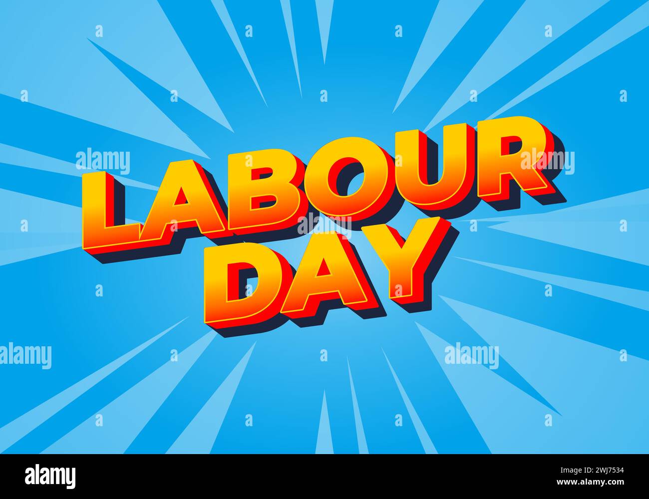 Labour day. Text effect design in eye catching colors and 3D look Stock ...
