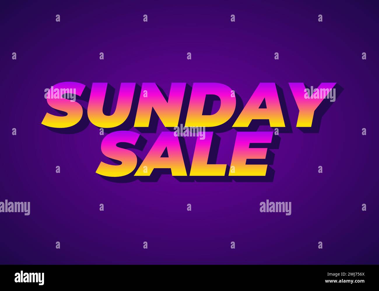 Sunday sale. Text effect design in 3D style and eye catching colors ...