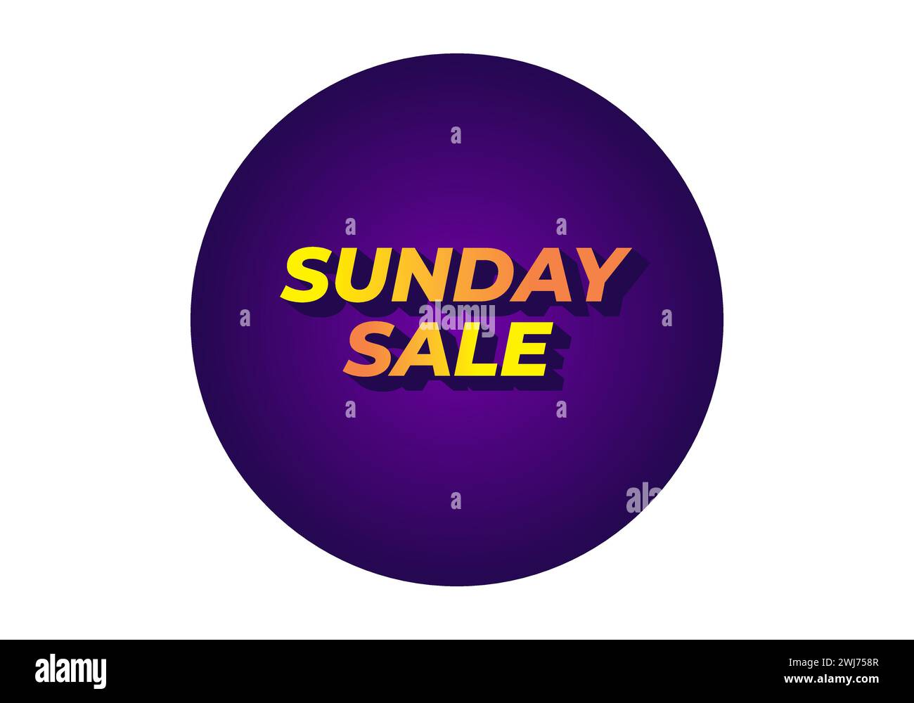 Sunday sale. Text effect design in 3D style and eye catching colors ...