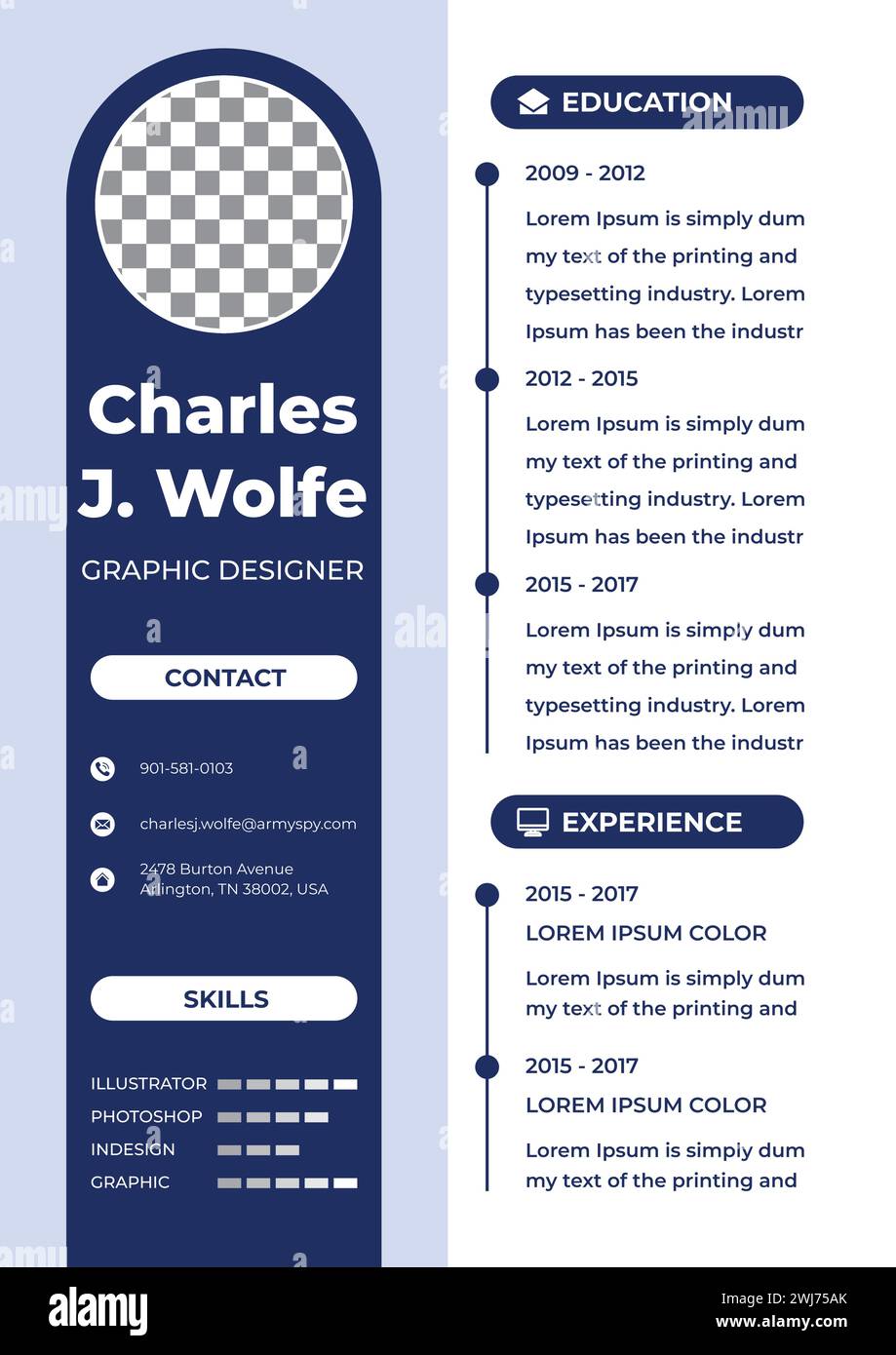 Resume CV Template .Clean Modern Resume and Cover Letter Layout Vector ...