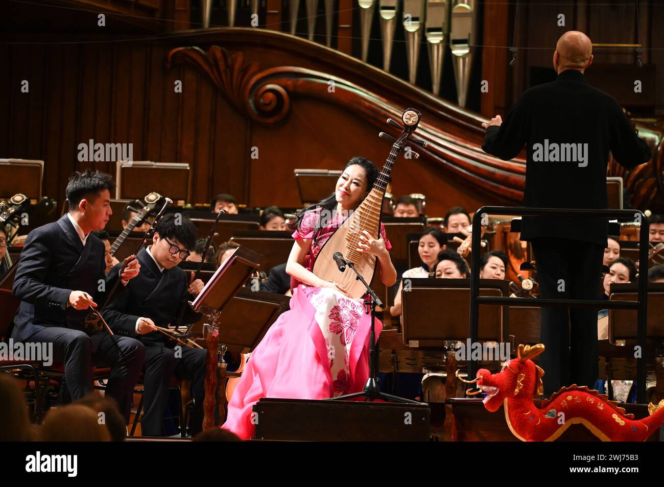 Warsaw, Poland. 12th Feb, 2024. Musicians of China National Traditional ...