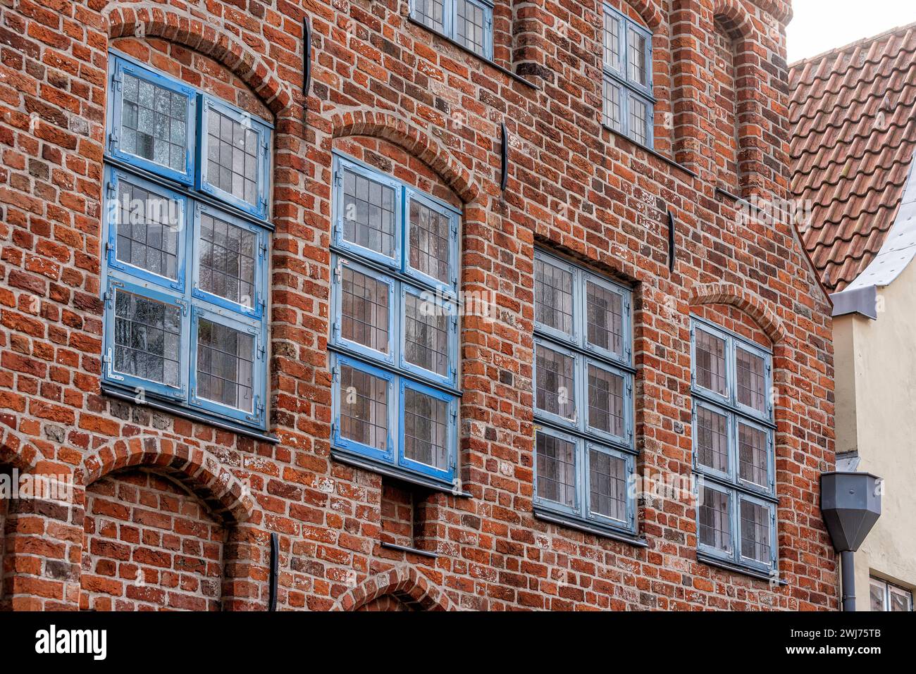 Old town in the hanseatic city of Lübeck in Germany with historic ...