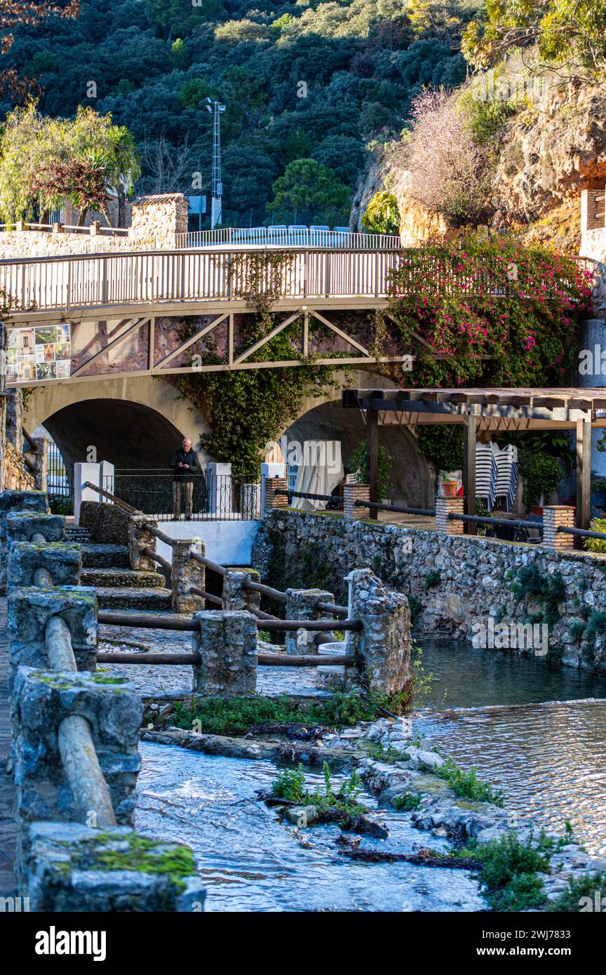 IGUALEJA, SPAIN - JANUARY 20, 2024: Genal river source in Igualeja ...