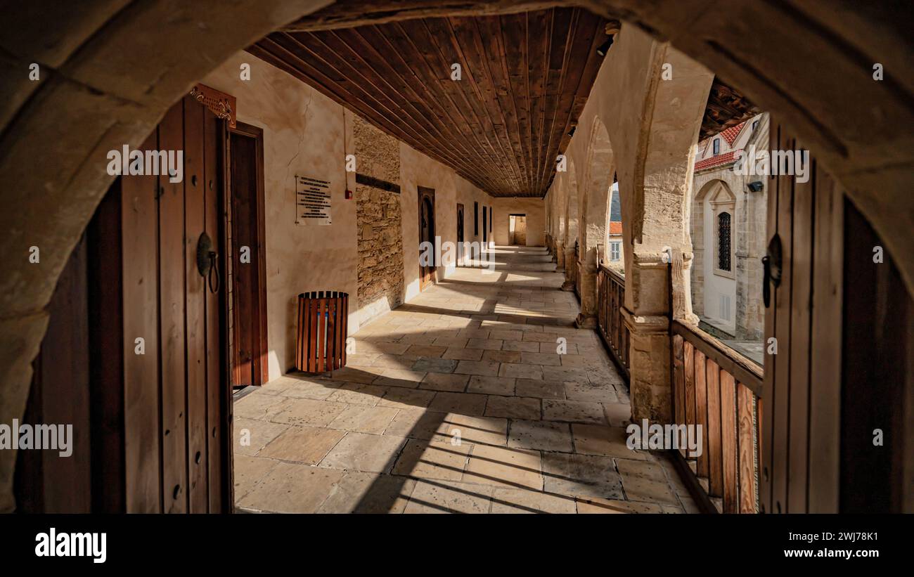 A hallway inside a medieval building Stock Photo - Alamy