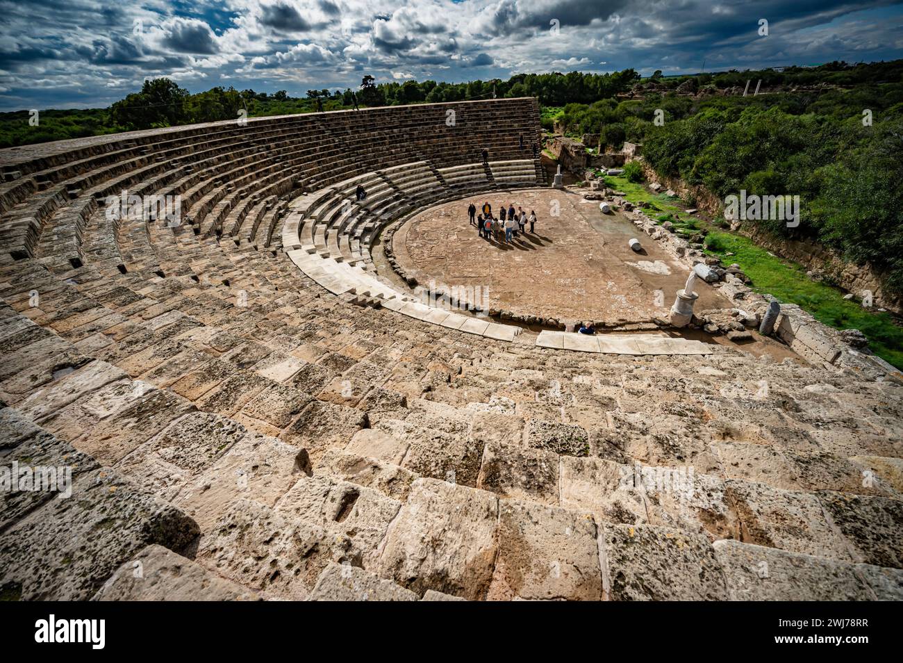 Circular stone amphitheater filled with rocks Stock Photo - Alamy