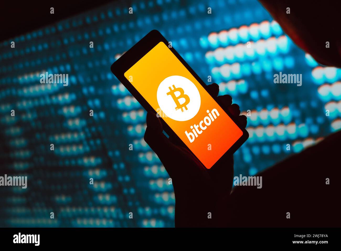 Brazil. 12th Feb, 2024. In this photo illustration, the Bitcoin logo is ...