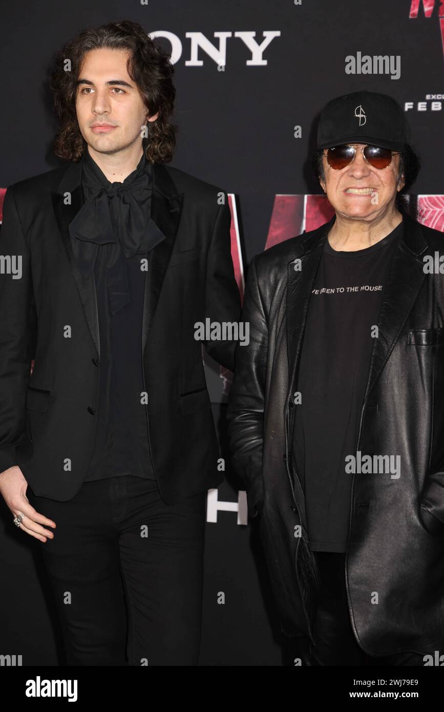 Nick Simmons, Gene Simmons 02/12/2024 The World Premiere of "Madame Web ...