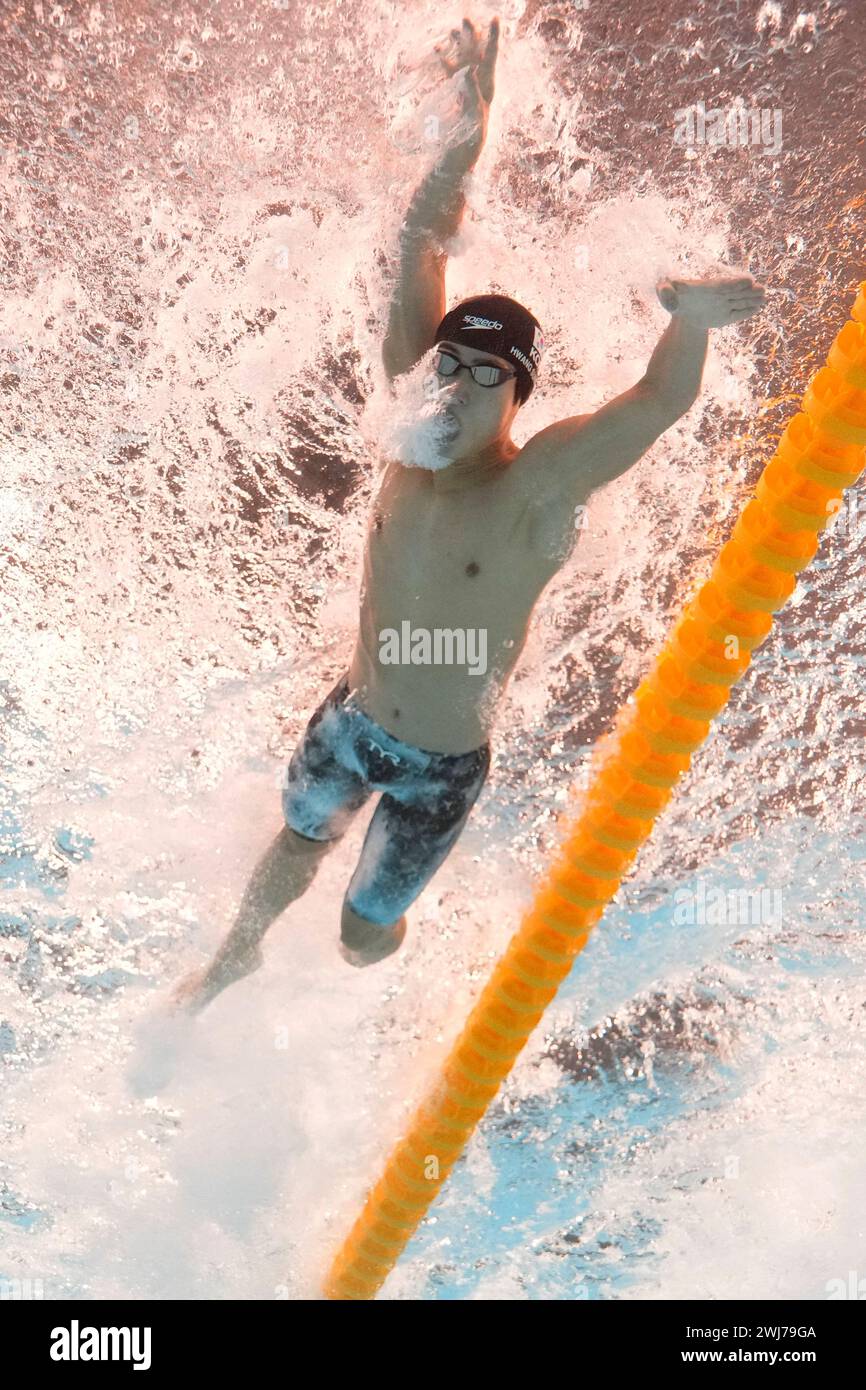 Hwang Sun-woo of South Korea competes in the men's 200-meter freestyle ...