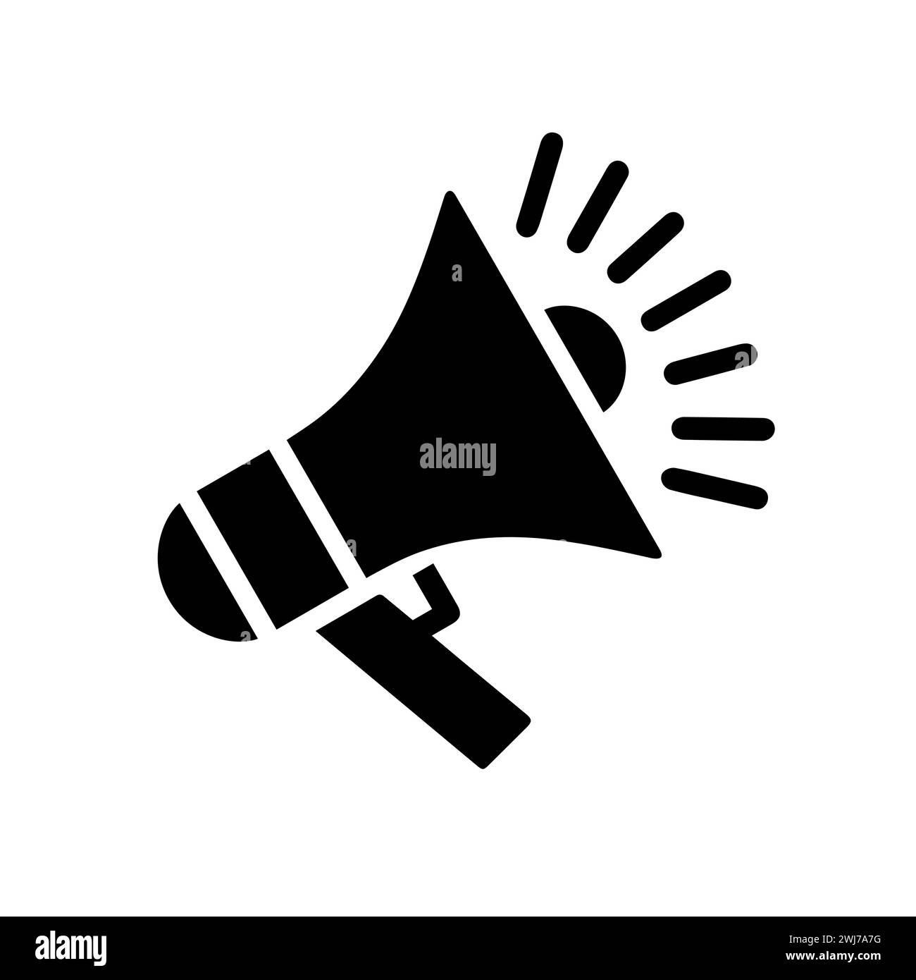 Megaphone icon. Speaker symbol. Black icon of megaphone isolated on ...