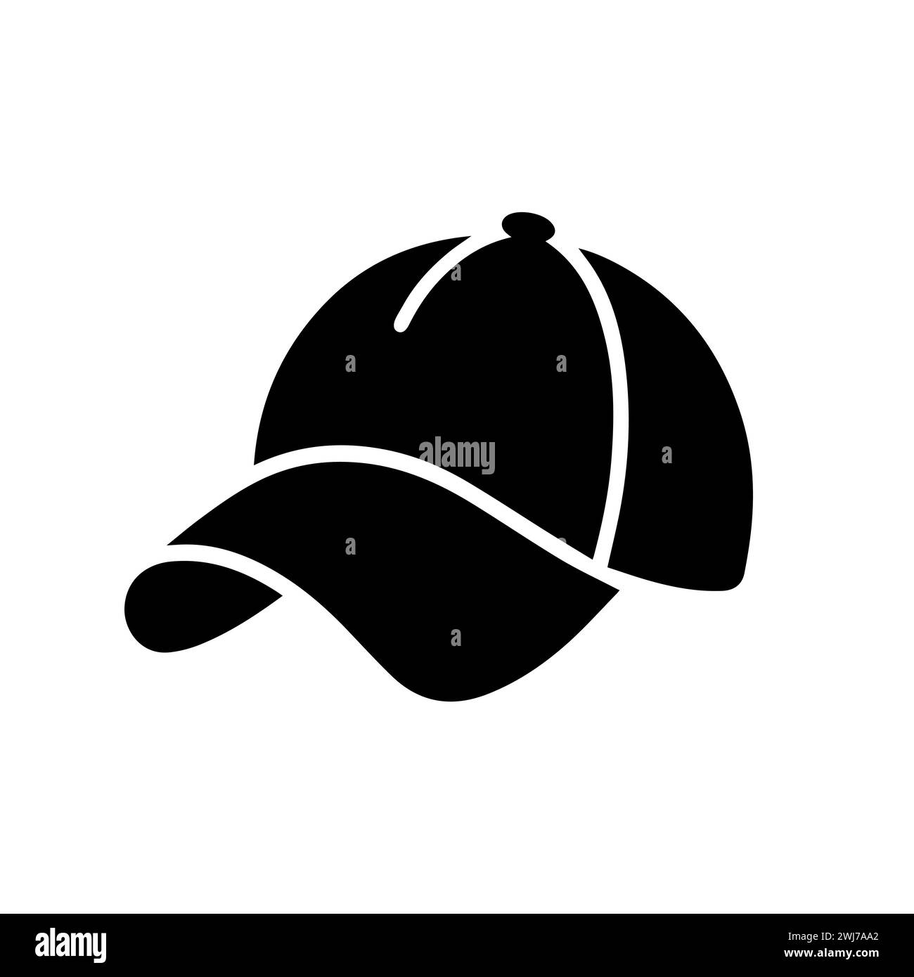 Baseball cap icon. Symbol of baseball cap. Black baseball cap icon ...