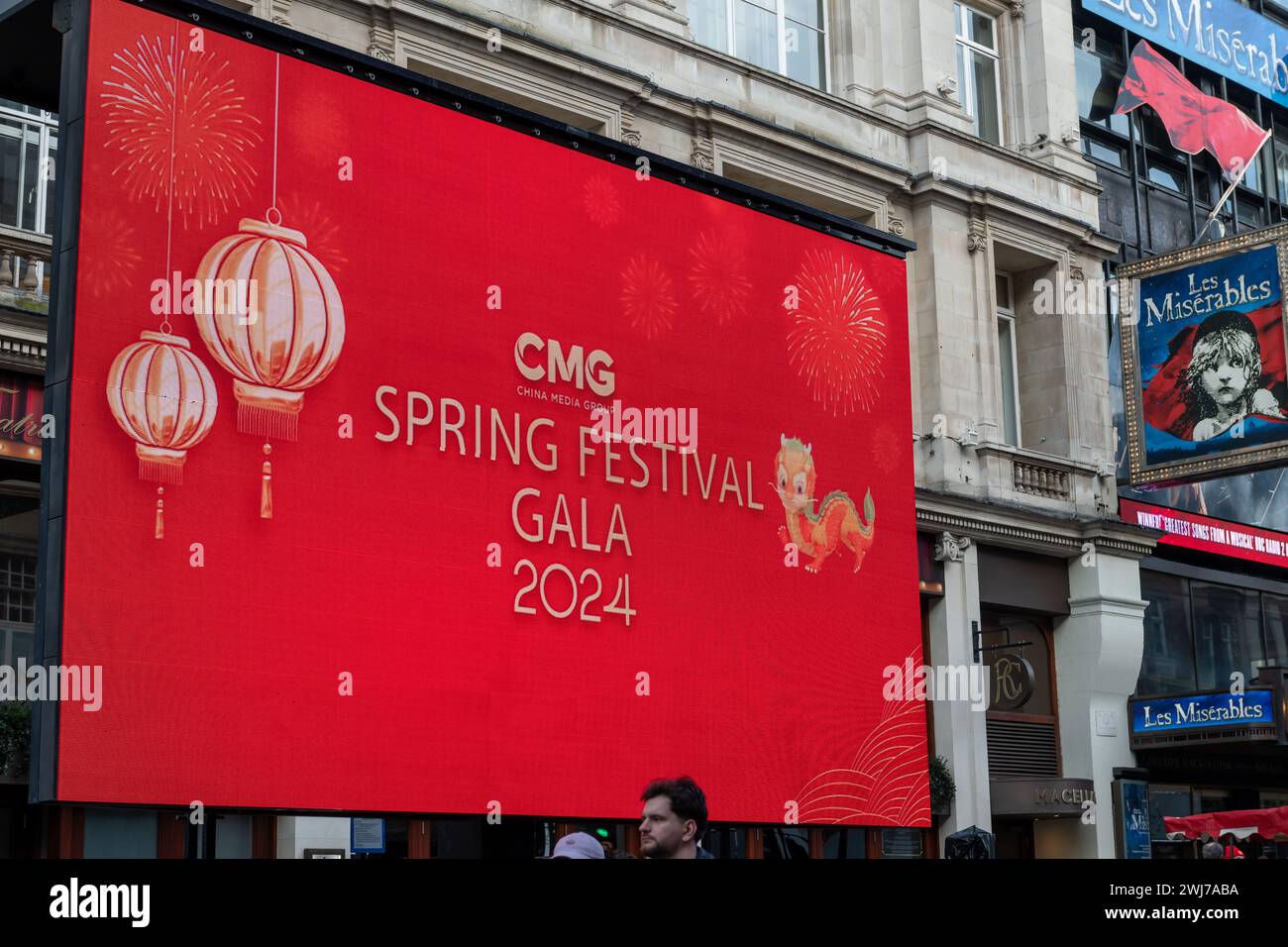 London. UK- 02.11.2024. A billboard advertisement for a Spring Festival ...