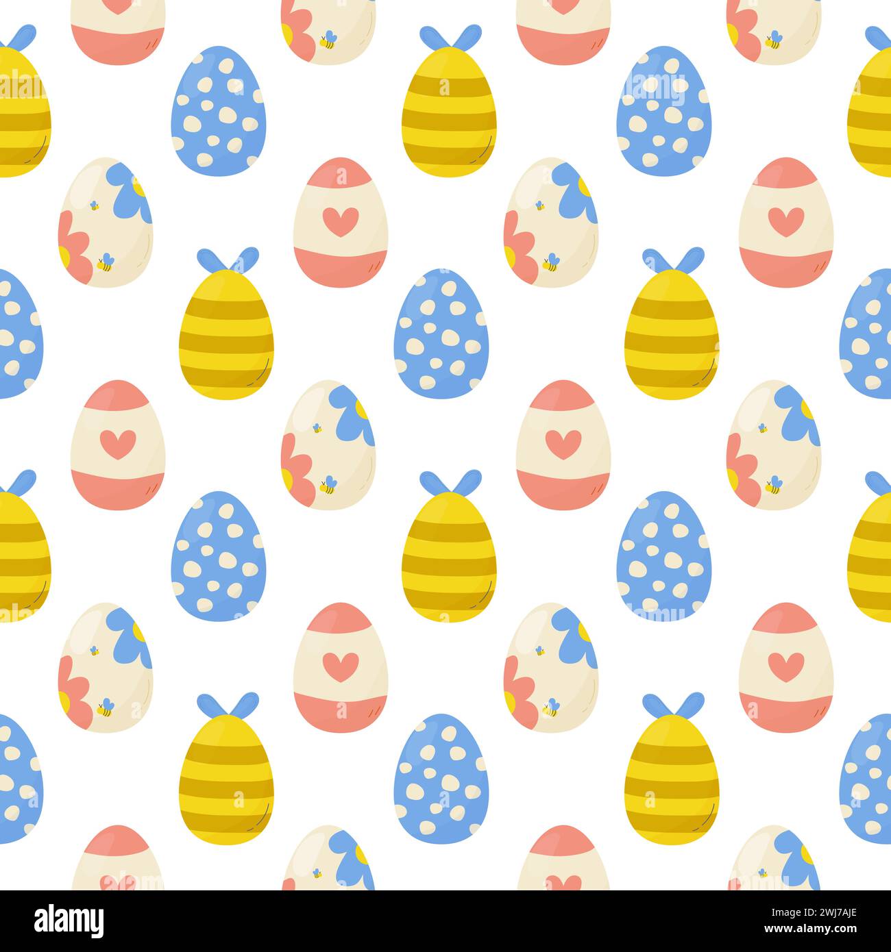 Seamless pattern easter eggs with different textures. For your design ...