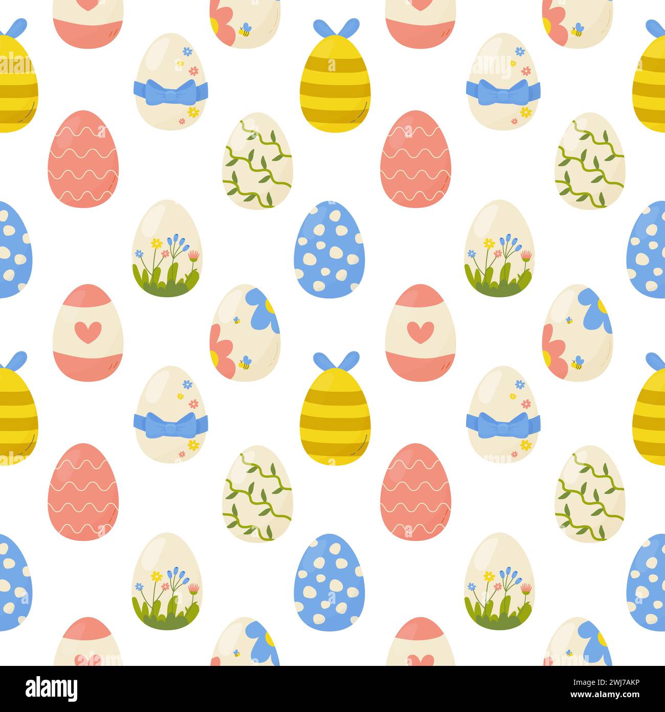 Seamless pattern easter eggs with different textures. For your design ...