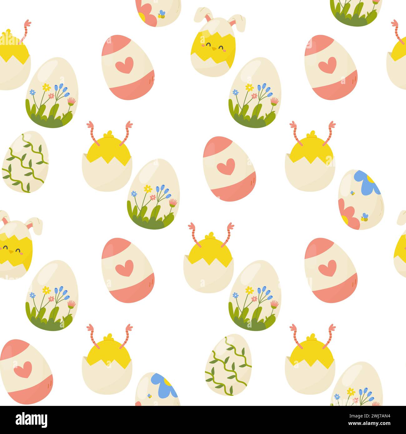 Seamless pattern easter eggs with different textures. For your design ...