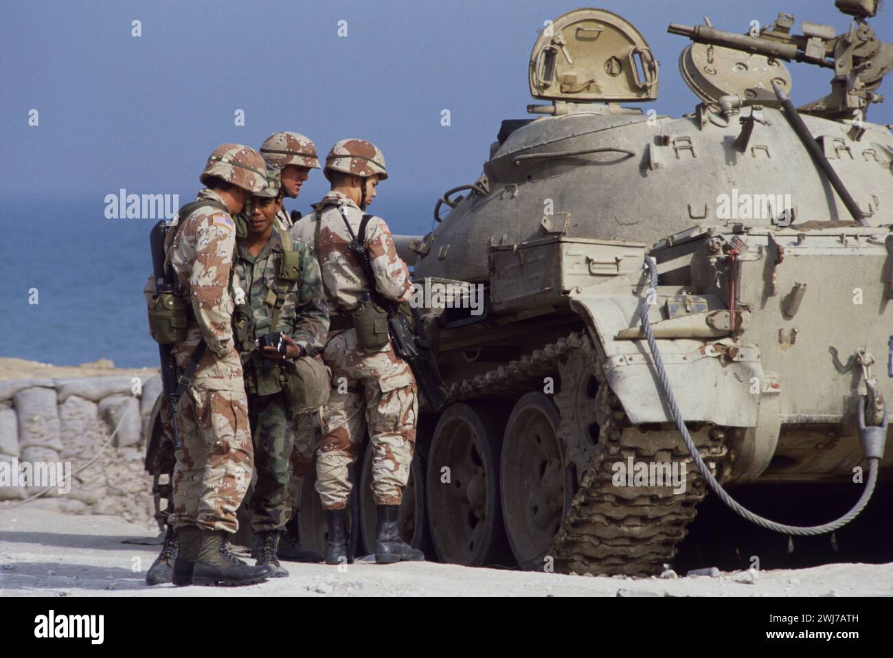 First Gulf War: 10th March 1991 U.S. Army soldiers check out an ...