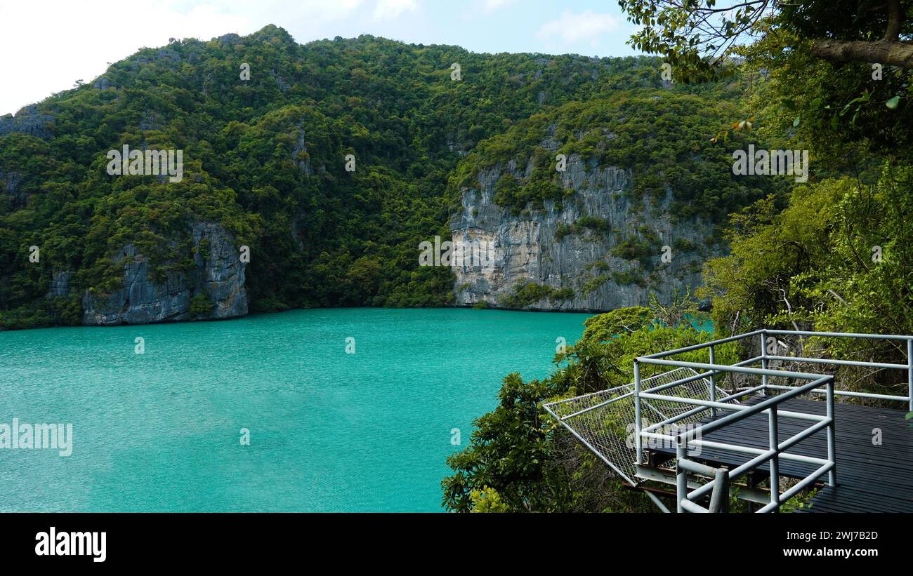 Landscape bird eye view Thale Nai or Blue Lagoon (Emerald Lake ...