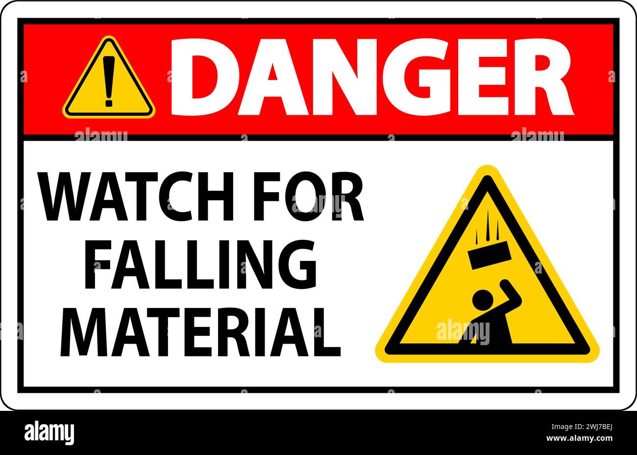 Danger Sign, Watch For Falling Material Stock Vector Image & Art - Alamy