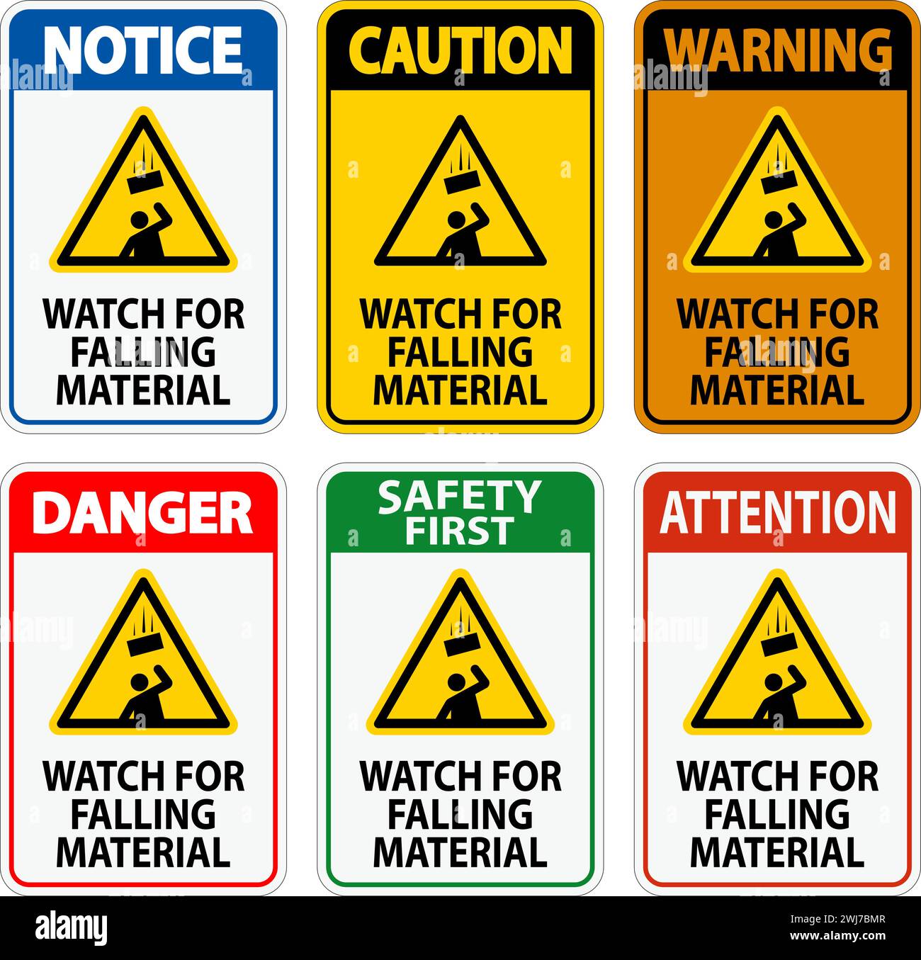 Danger Sign, Watch For Falling Material Stock Vector Image & Art - Alamy
