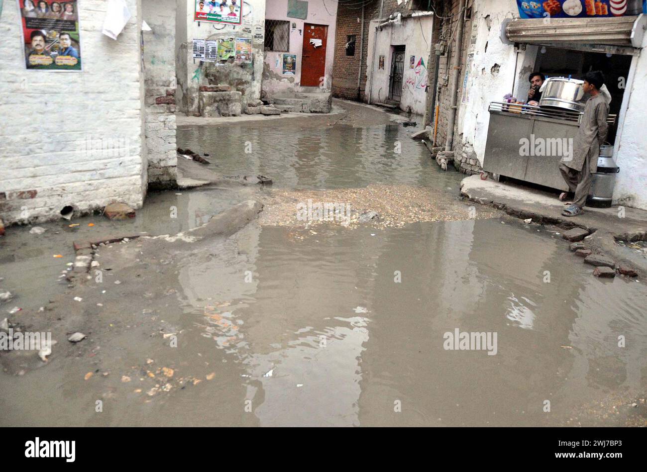 Inundated road by overflowing sewerage water, creating problems for ...